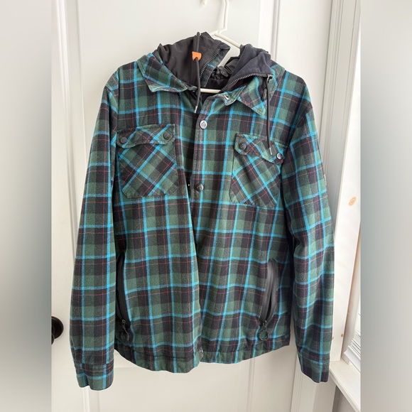 Gsou Snow | Jackets & Coats | Mens Green Plaid Hooded Ski Jacket | Poshmark